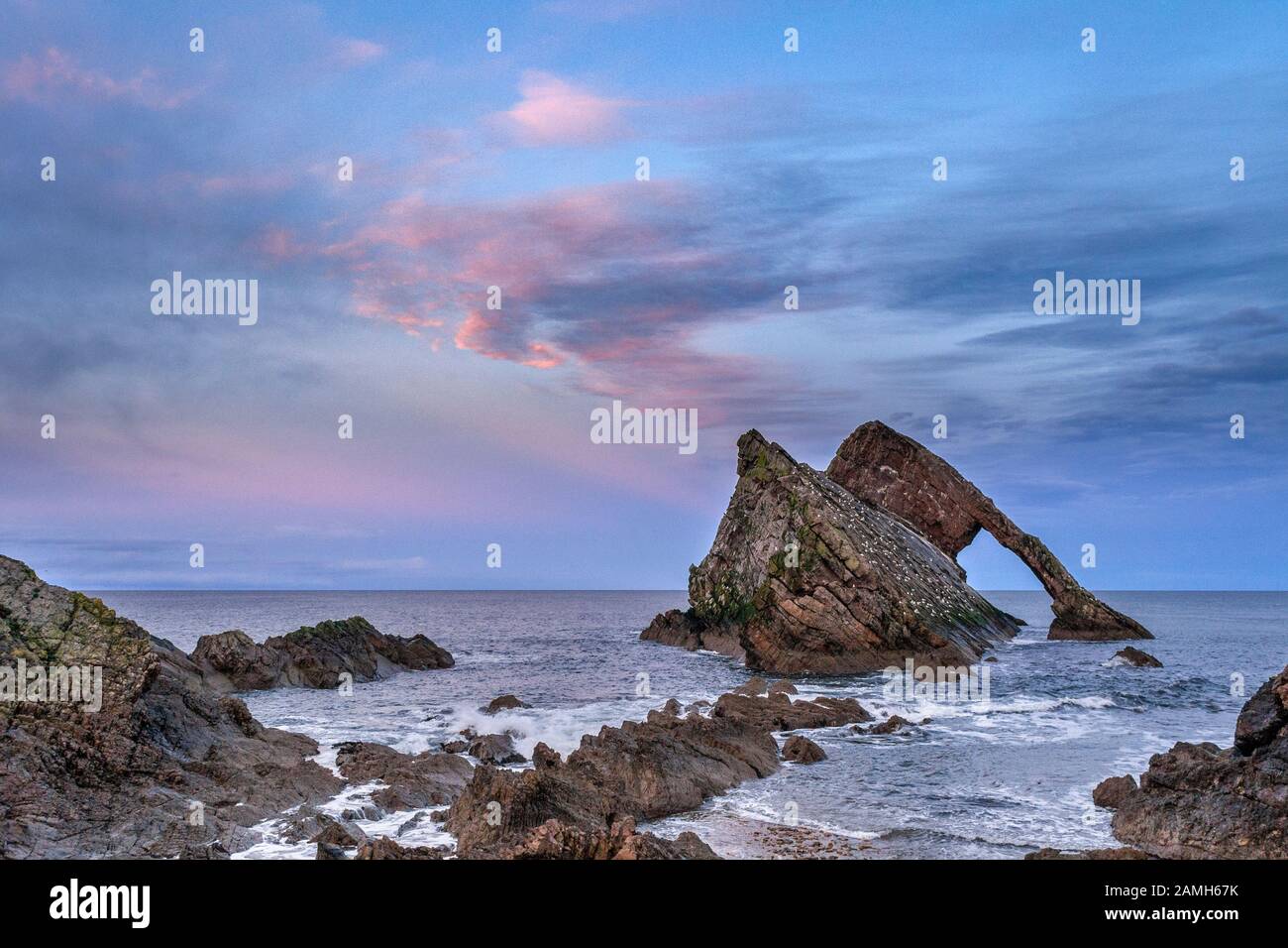 Bow Fiddle Rock Portknockie Moray Scotland January Late Evening Winter 1814