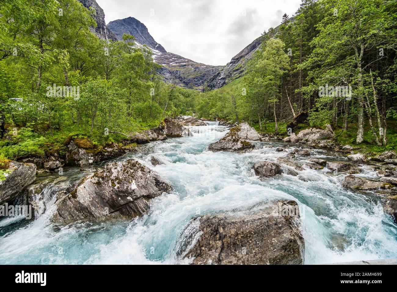 Beautiful mountain river near Trollstigen in Norway Stock Photo - Alamy