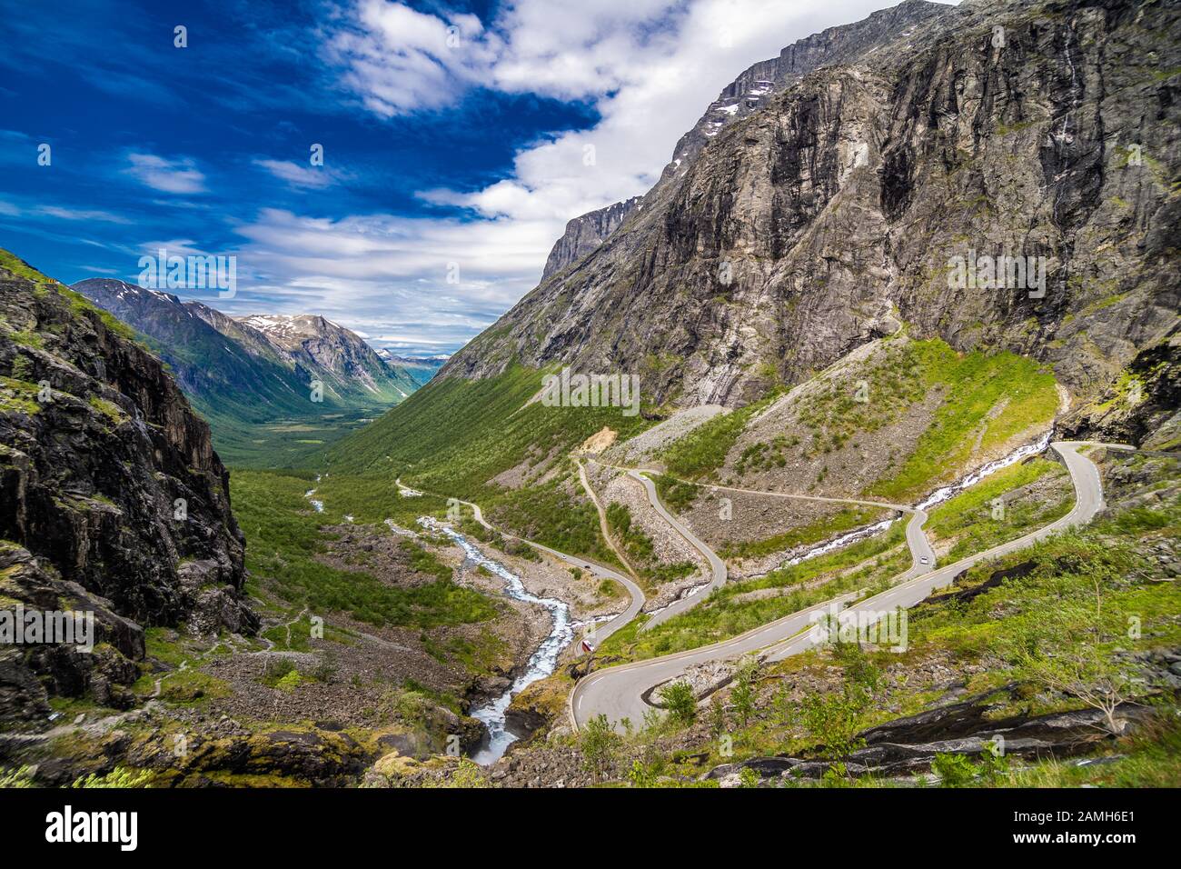 Trollstigen, Norway - June, 2019: Famous norwegian mountains road ...