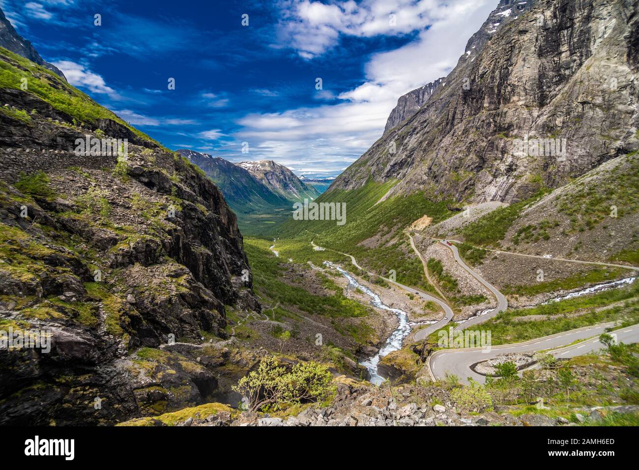 Trollstigen, Norway - June, 2019: Famous norwegian mountains road ...