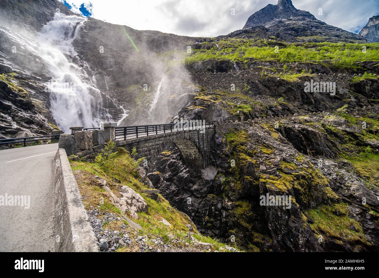 Trollstigen, Norway - June, 2019: Famous norwegian mountains road ...