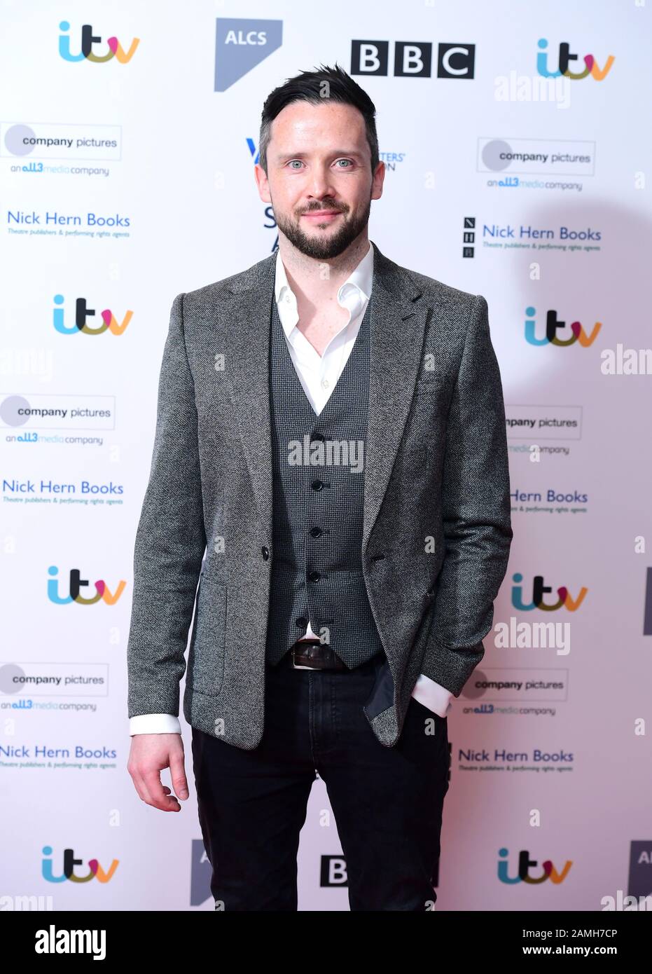 Ed Lilly arrives at The Writers' Guild Awards 2020 held at the Royal ...
