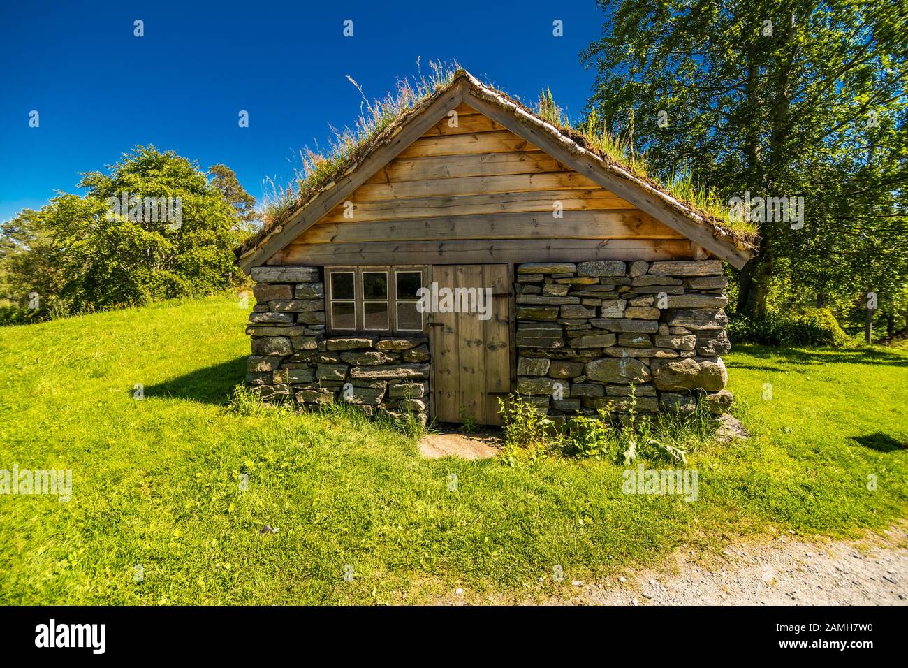ALESUND, NORWAY - JUNE, 2019: Sunnmore museum, open air museum with ...