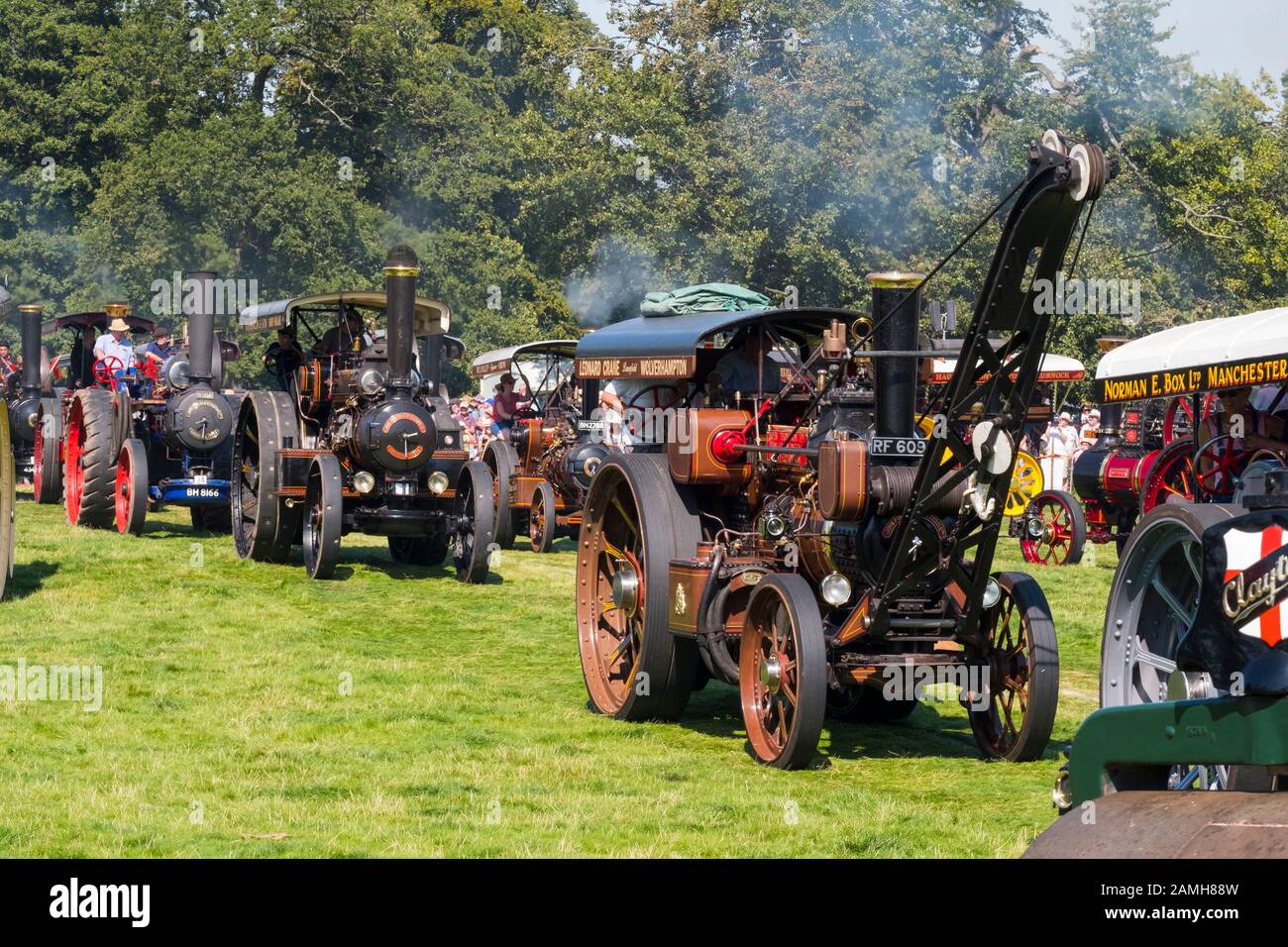Parade of steam traction engines at 2019 Shrewsbury Steam Rally ...