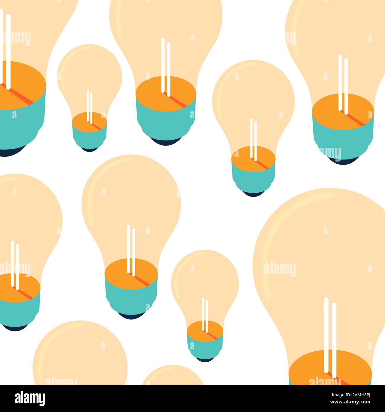 pattern of light bulb on white background vector illustration design ...