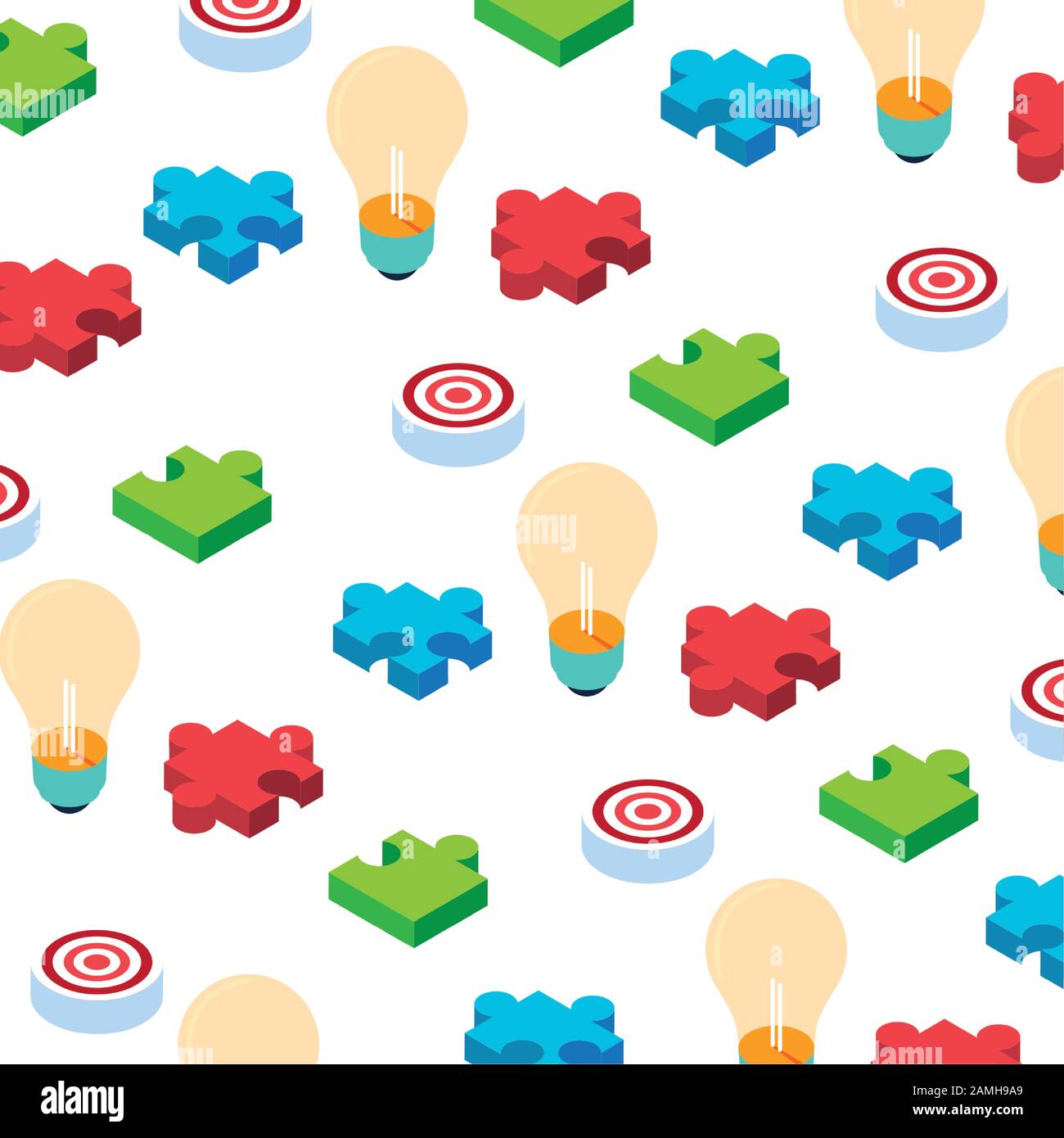 pattern of icons business idea on white background vector illustration ...