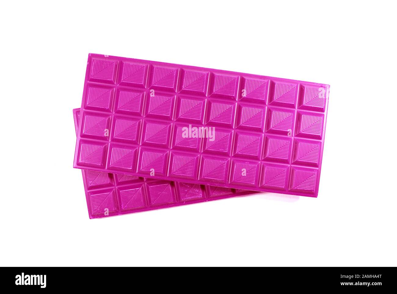 Pair of Pop Art Style Vivid Pink Chocolate Bars Isolated on White ...