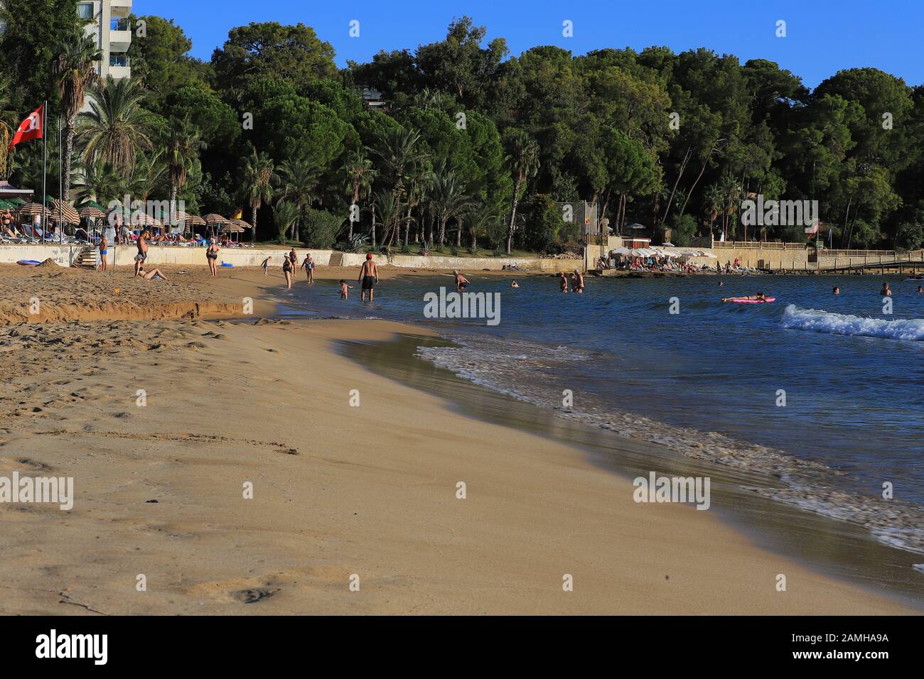 Incekum village beach in Turkey in September Stock Photo - Alamy