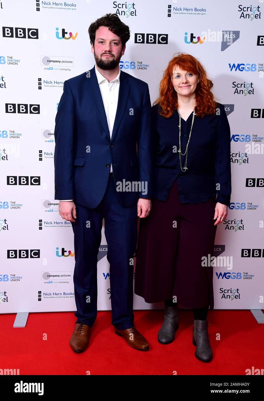 James J Moran (left) and Caroline Moran arrives at The Writers' Guild ...