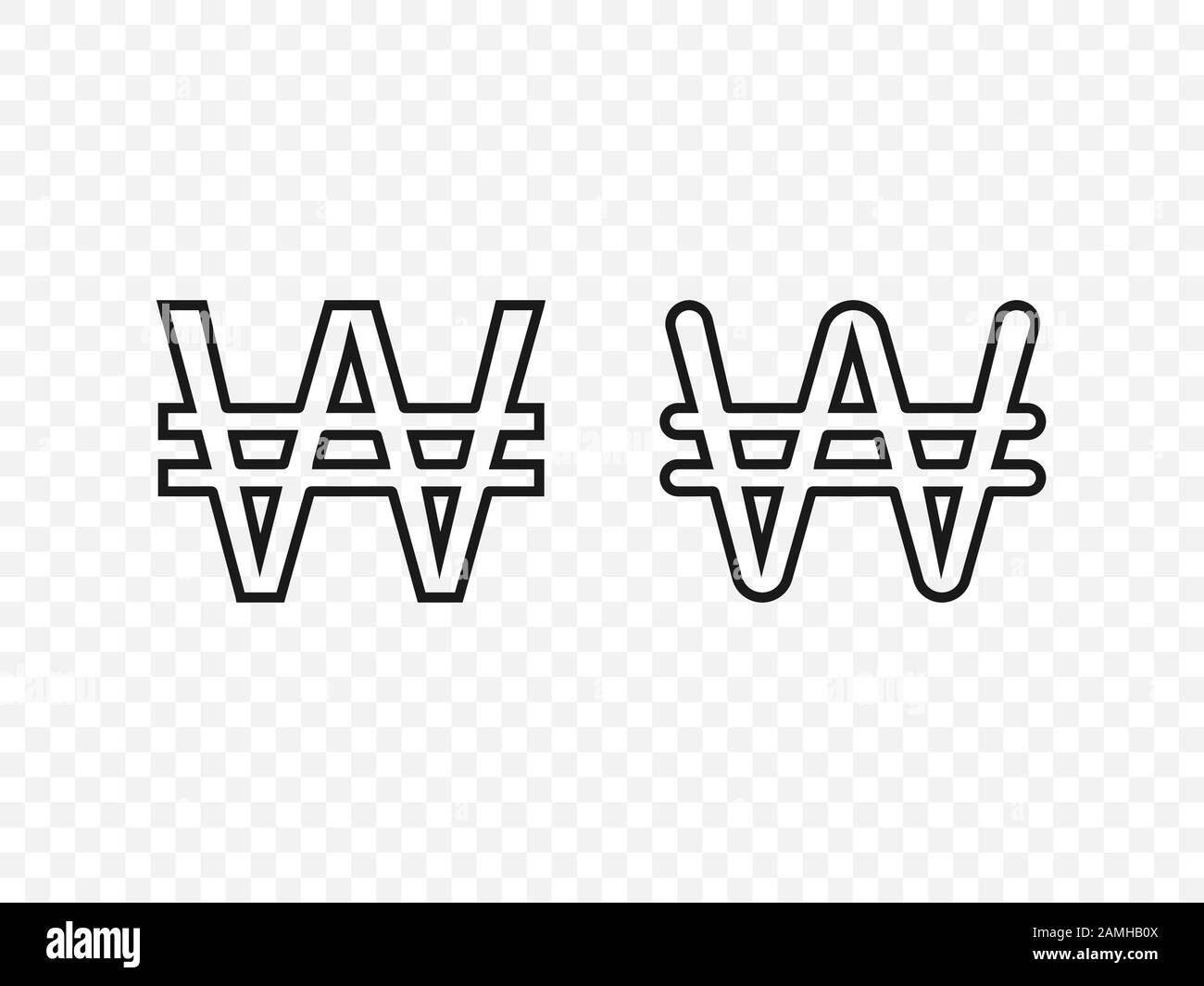 South, North Korean won icon. Vector illustration Stock Vector Image ...