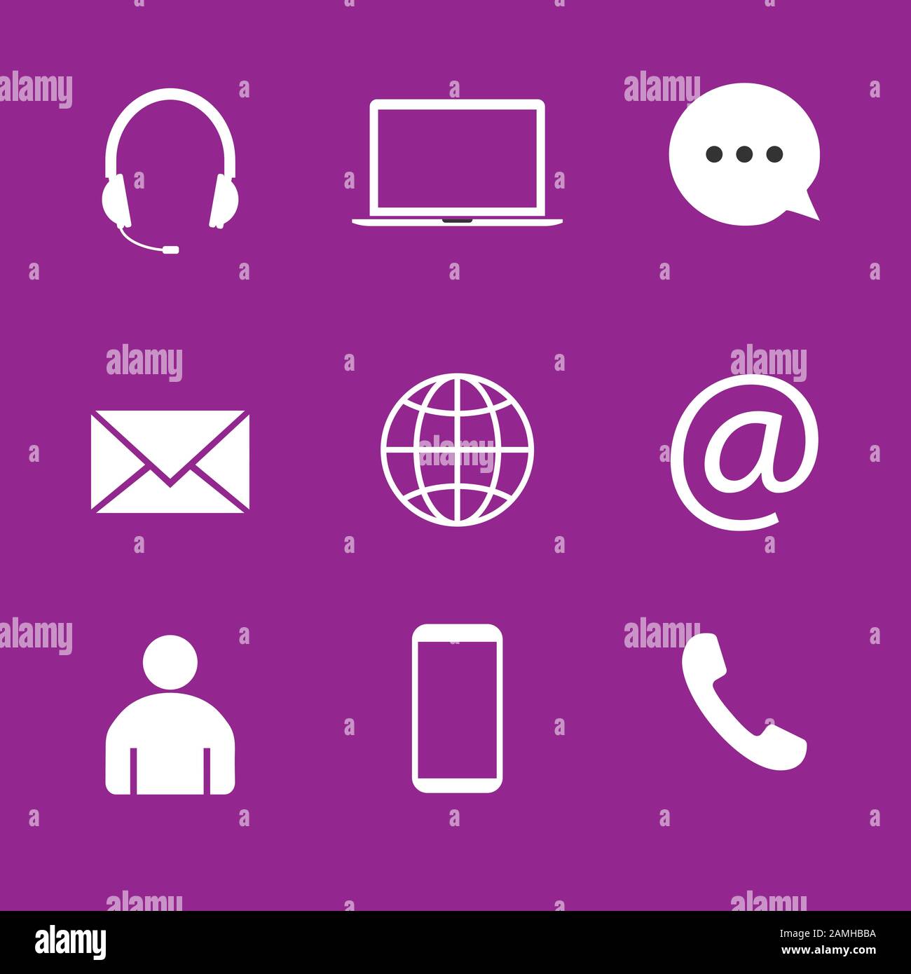 Contact Icon set. Vector illustration, flat design Stock Vector Image ...