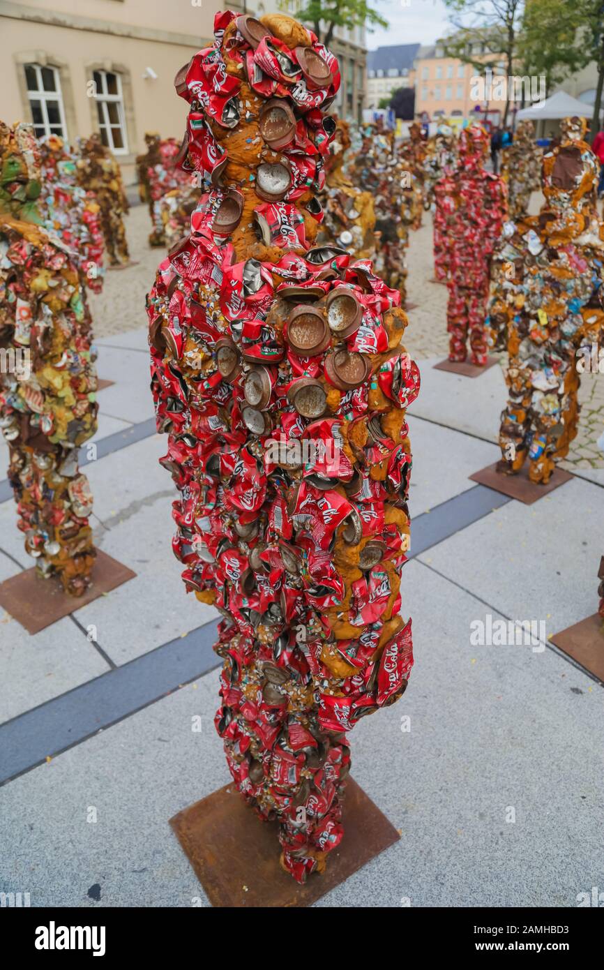 Luxembourg, Luxembourg - SEPTEMBER 12, 2014: Trash People Army made of ...