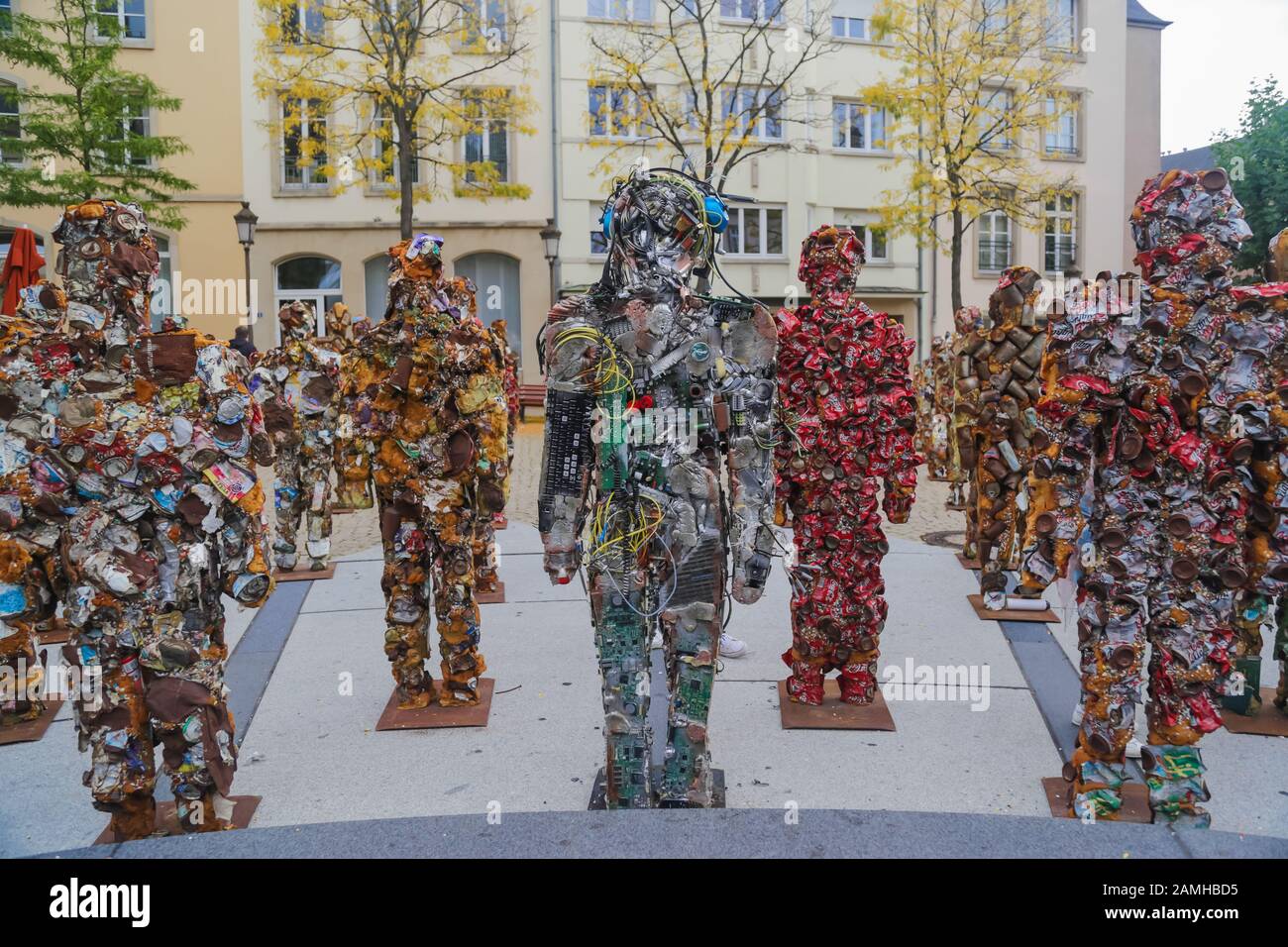 Luxembourg, Luxembourg - SEPTEMBER 12, 2014: Trash People Army made of ...