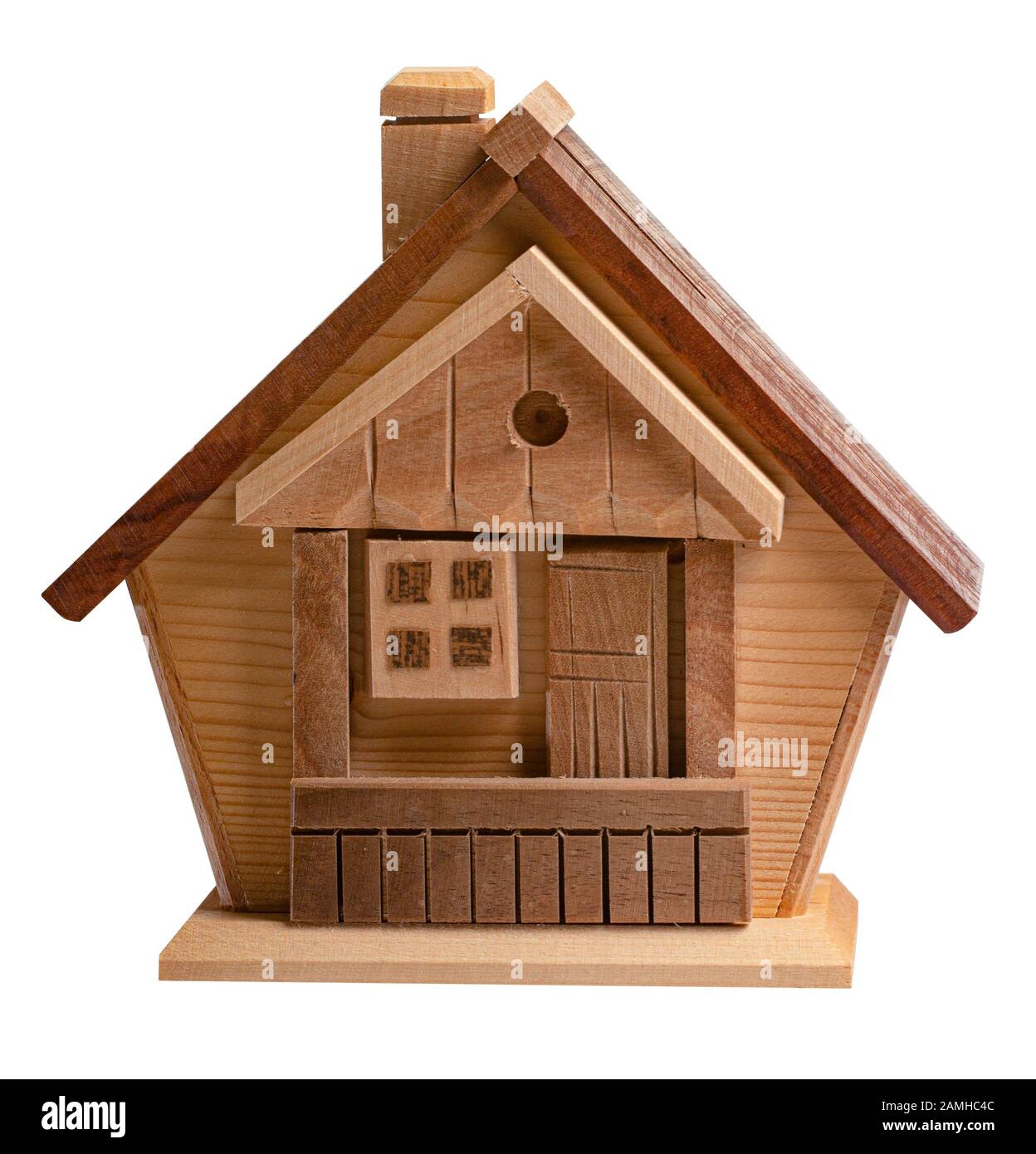 wooden house piggy bank on a white background Stock Photo - Alamy