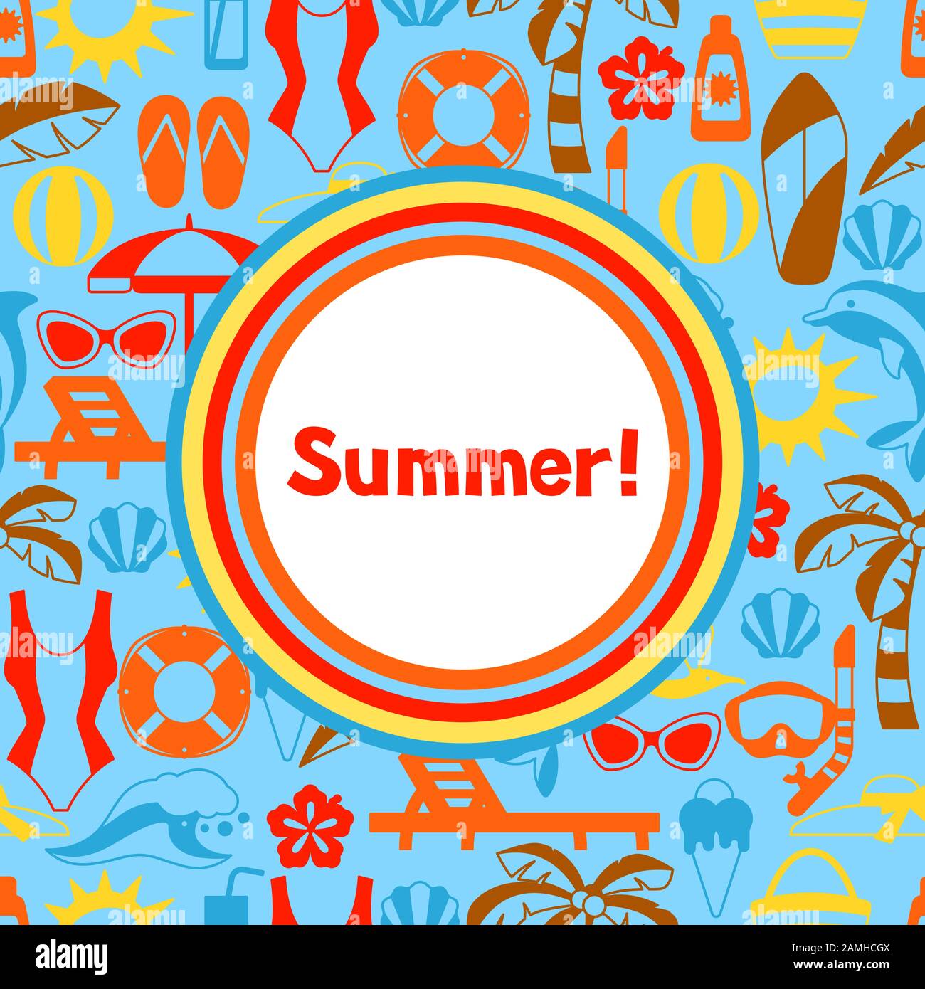 Background with summer and beach objects Stock Vector Image & Art - Alamy