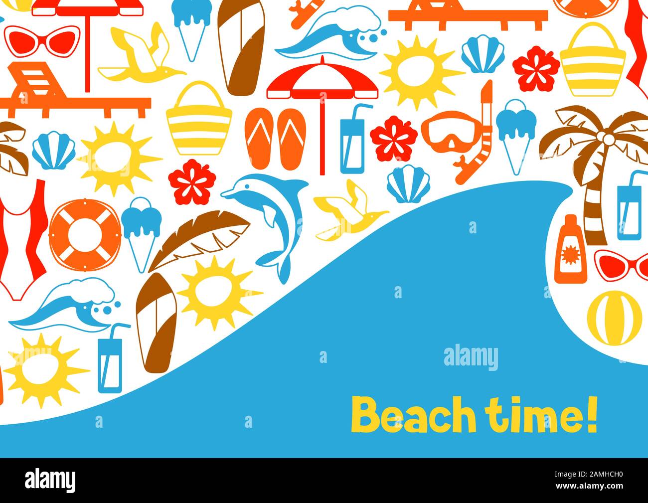 Background with summer and beach objects Stock Vector Image & Art - Alamy