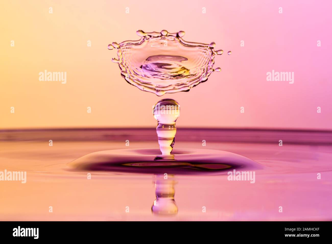 High speed water drop photograph with colliding drops Stock Photo - Alamy