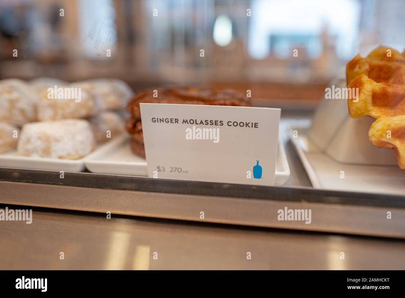 Detail view of pastries including cookies at newly opened Blue Bottle ...