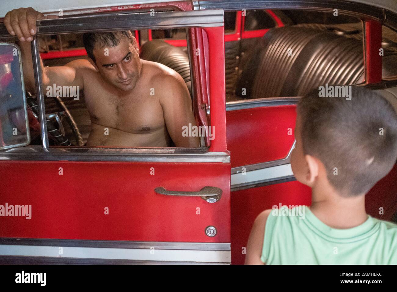 Restored Chevy, rural Cuba Stock Photo - Alamy