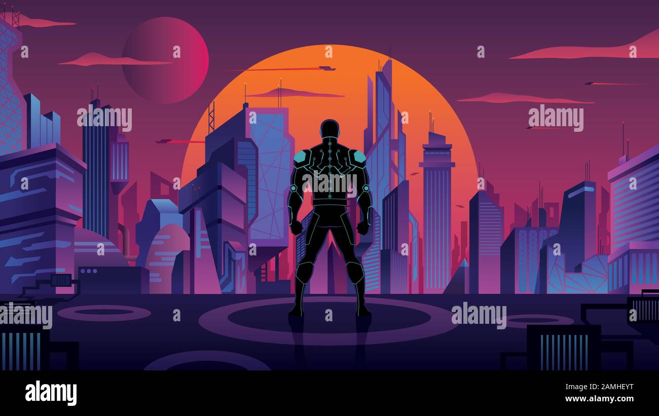 Futuristic humanoid robot in Stock Vector Images - Alamy