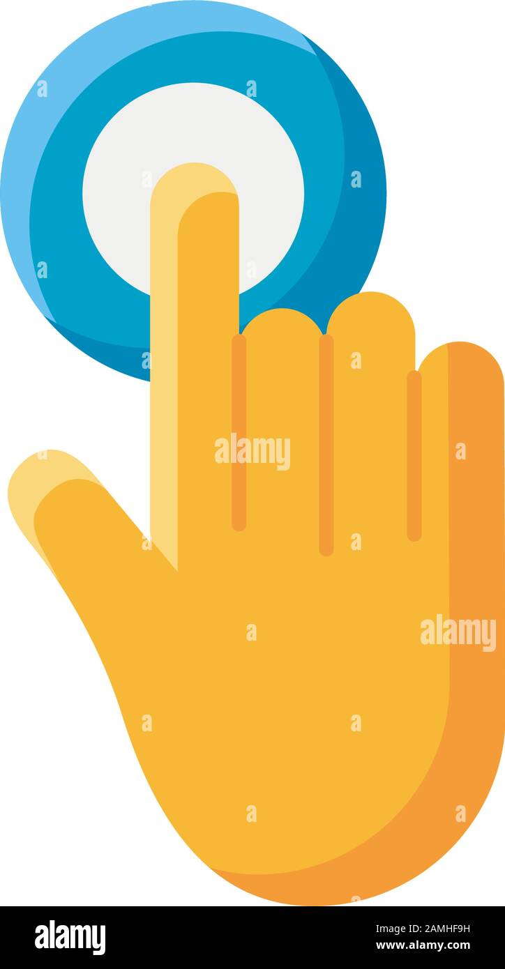 hand pressing button isolated icon desing Stock Vector Image & Art - Alamy