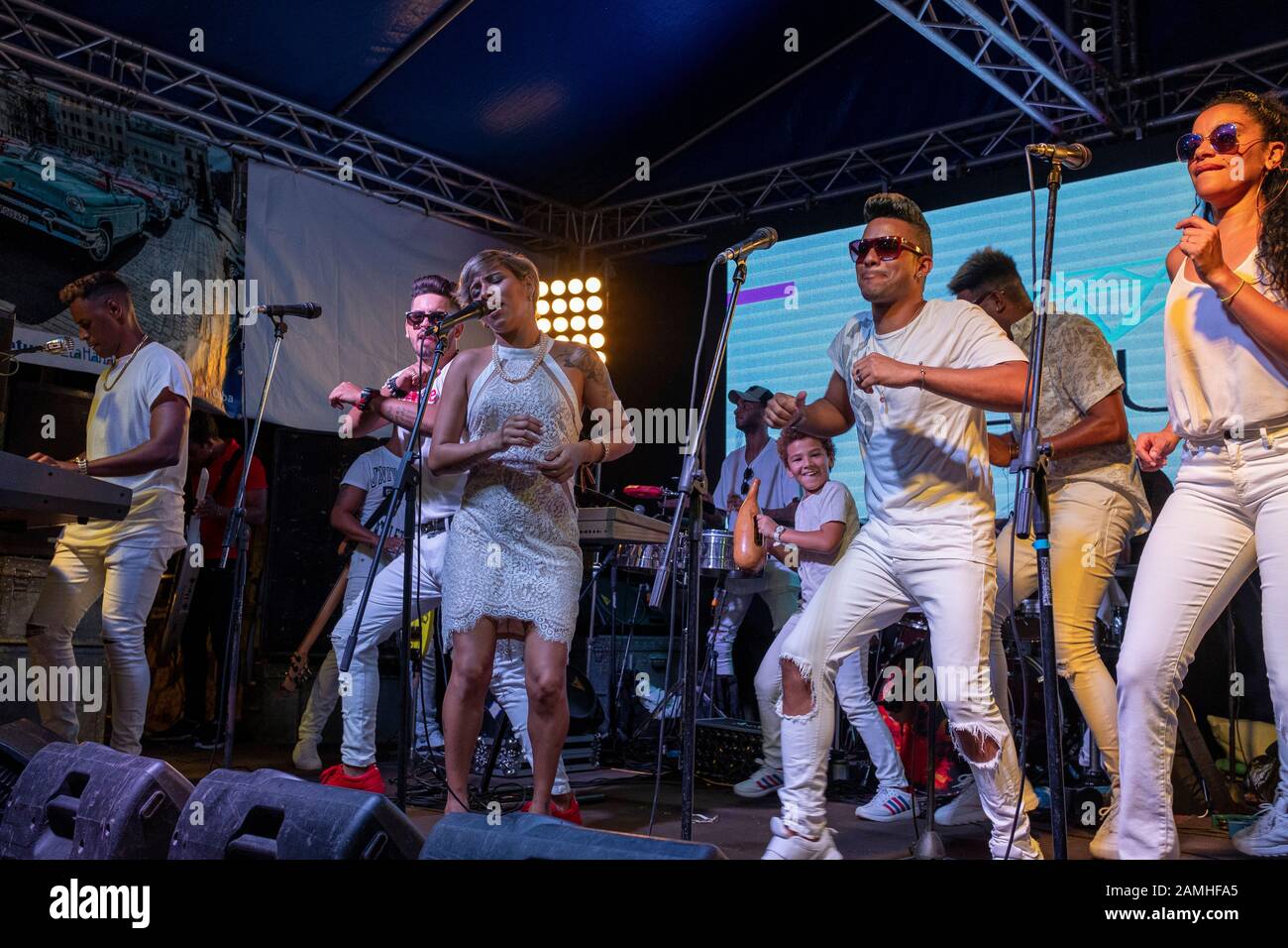 Cuban band in Vedado Stock Photo - Alamy