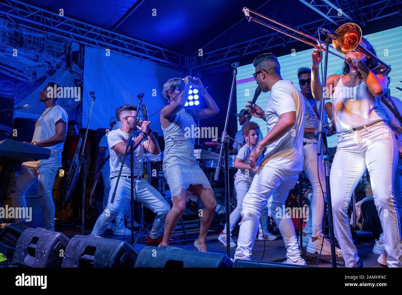 Cuban band in Vedado Stock Photo - Alamy