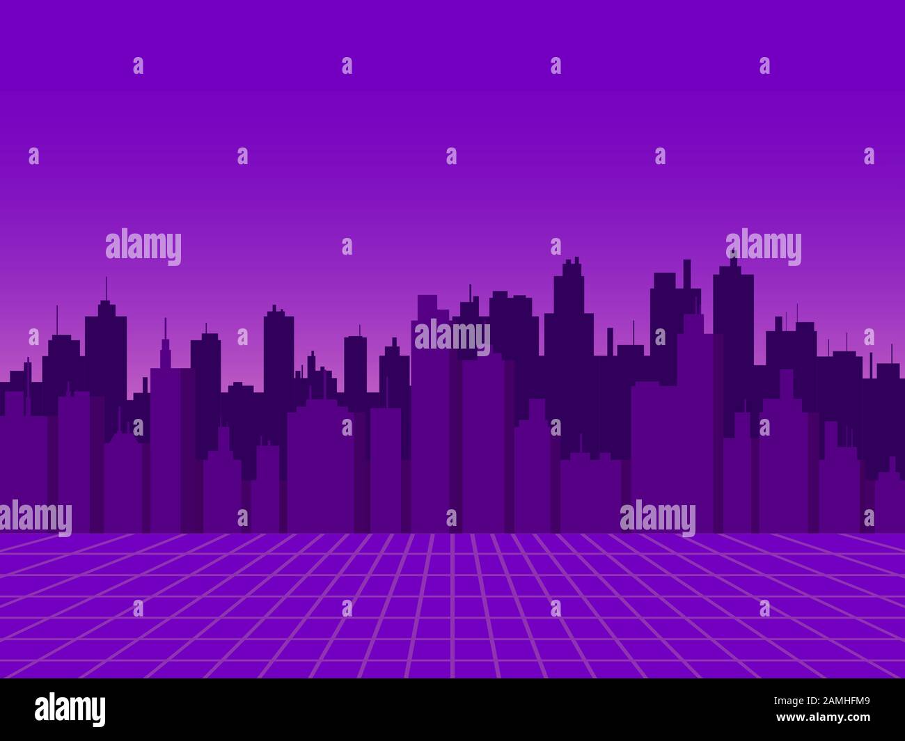 Cityscape. View of the night city with skyscrapers in the style of the ...