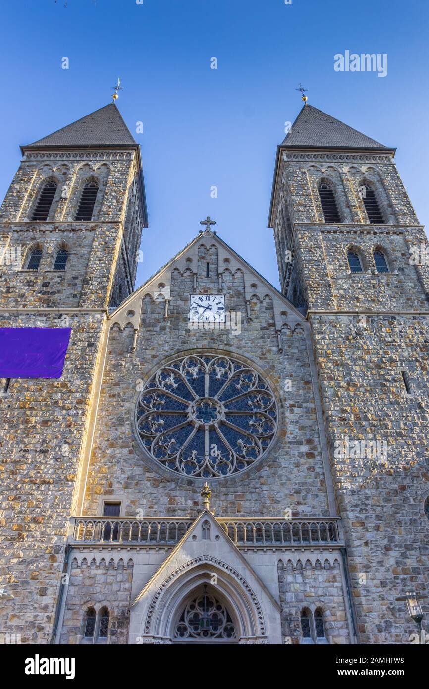 Facade of the historic St. Antonius church in Gronau, Germany Stock ...