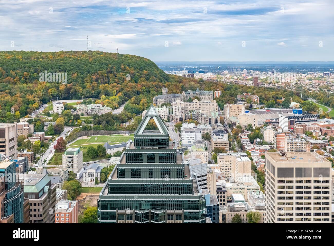 Quebec City, panorama of the town, with the Saint-Laurent river in ...