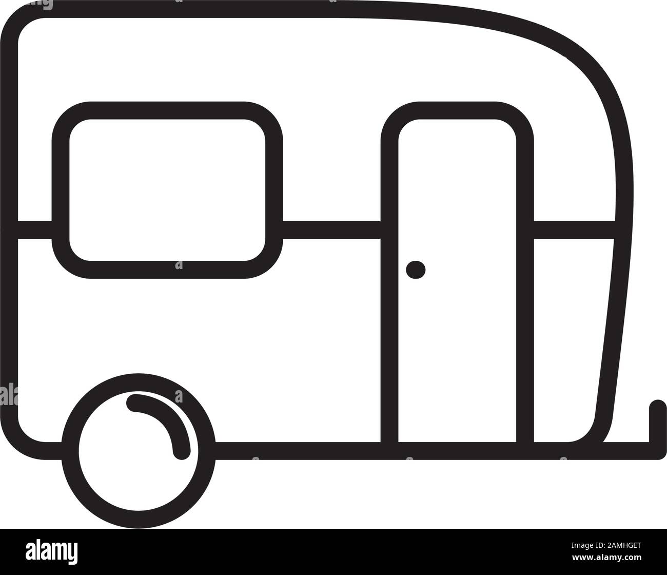 Camper trailer symbol Black and White Stock Photos & Images - Alamy