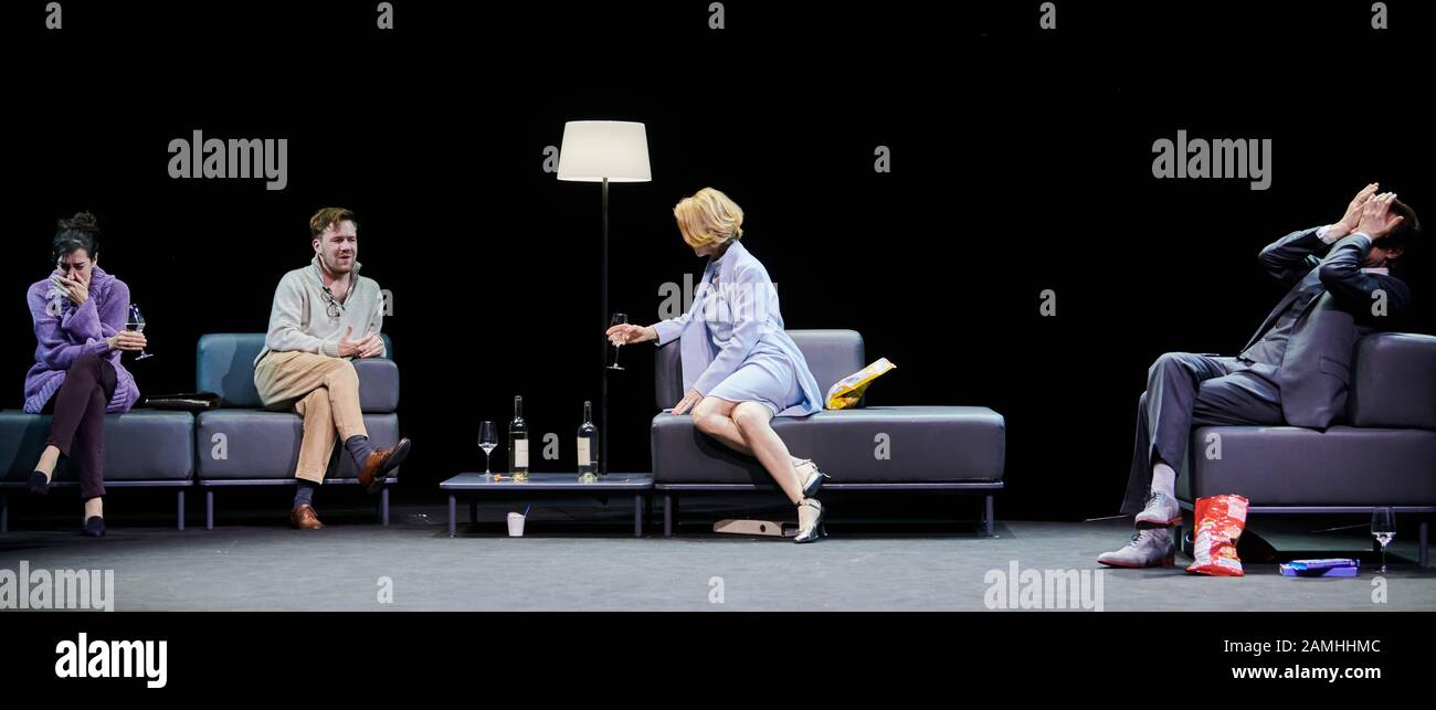 Berlin, Germany. 13th Jan, 2020. The actors Constanze Becker, Nico ...