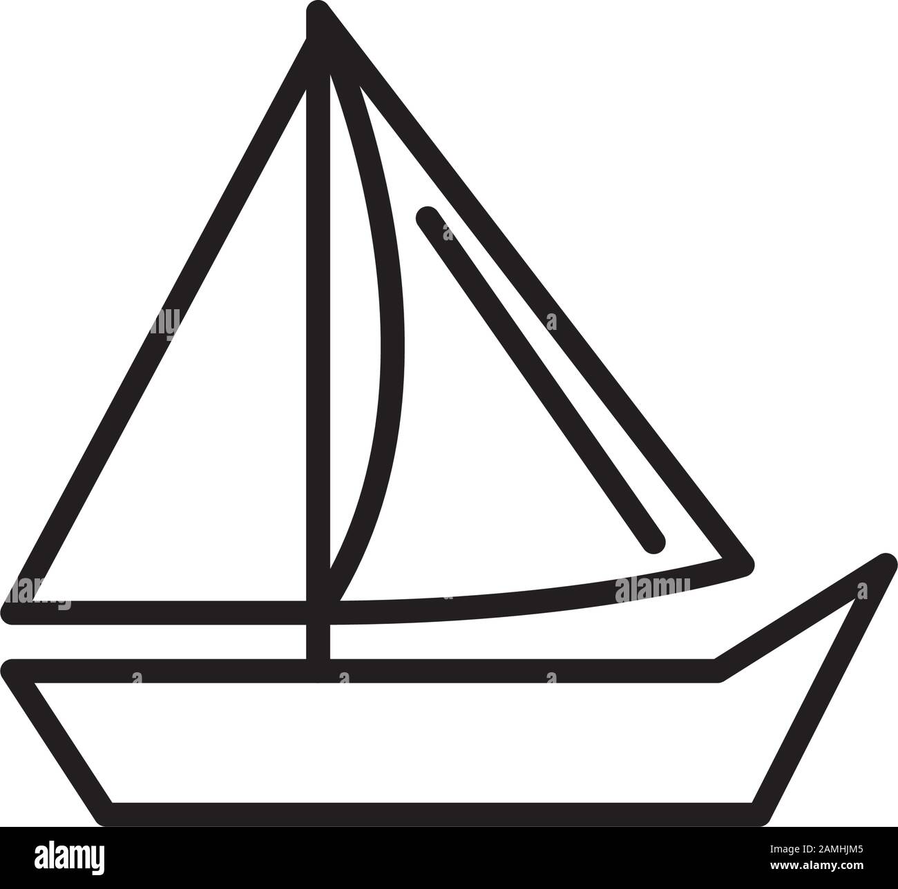 Sailboat vector illustration linear Black and White Stock Photos ...