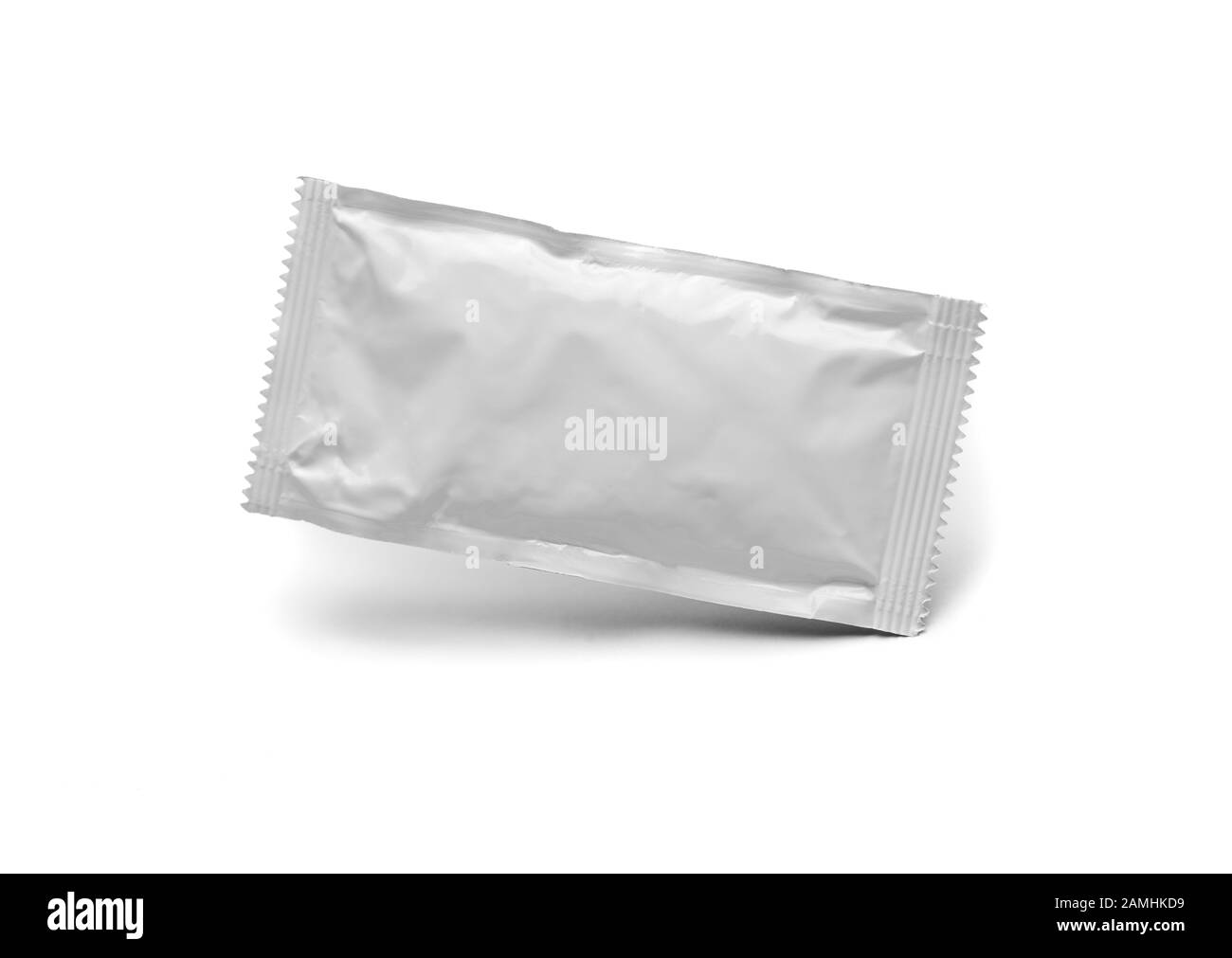 Blank White Condiment Packet Floating Isolated on White Background ...