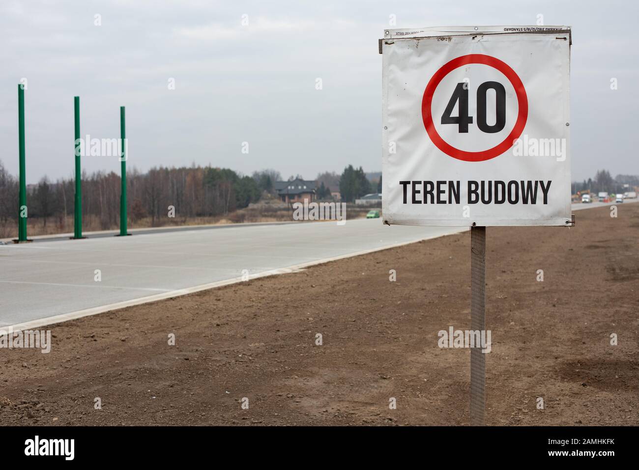 POLAND, SILESIA- 25 November 2019. Construction of a new section of the ...