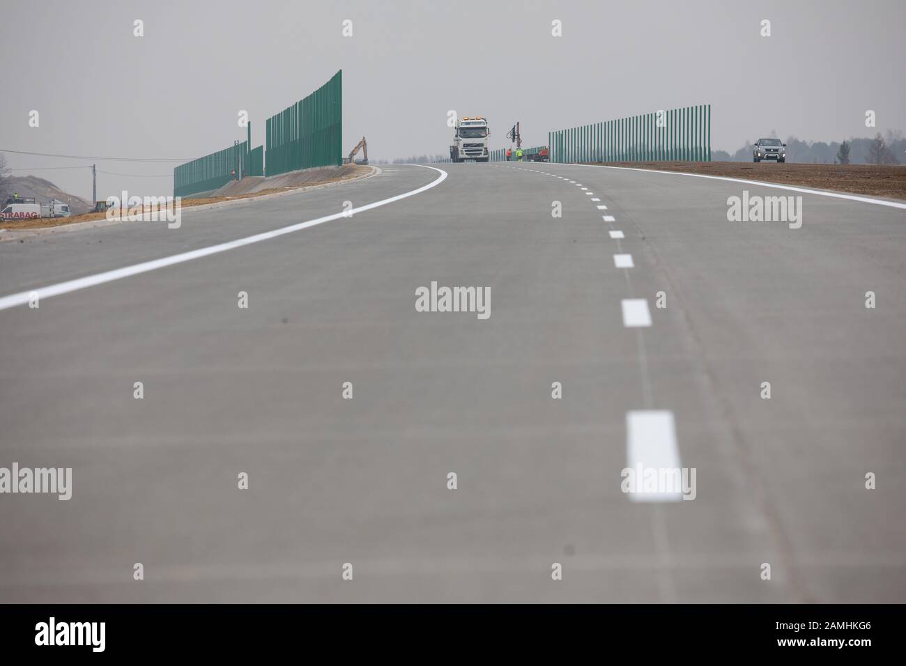 Silesia, Poland - 25 November 2019. Construction of a new section of ...