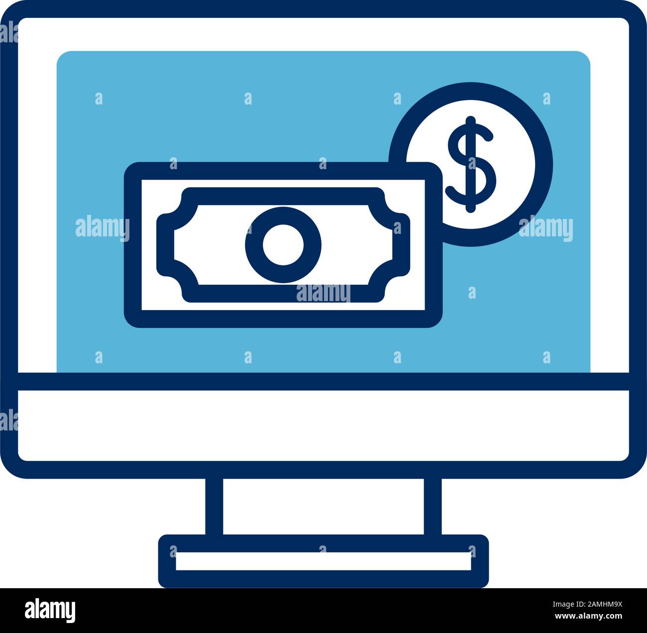desktop display with money icon Stock Vector Image & Art - Alamy