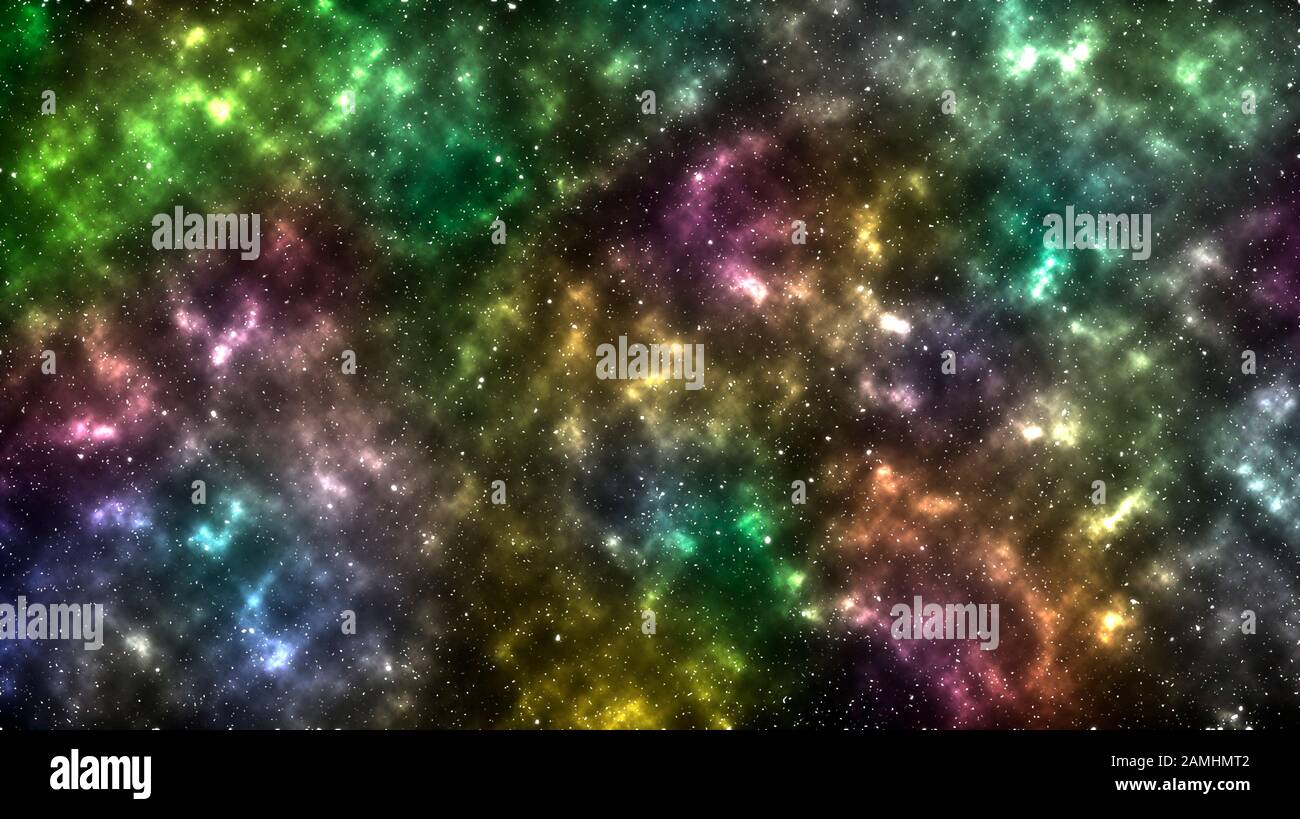 Colorful space background. Abstract beautiful constellation ...