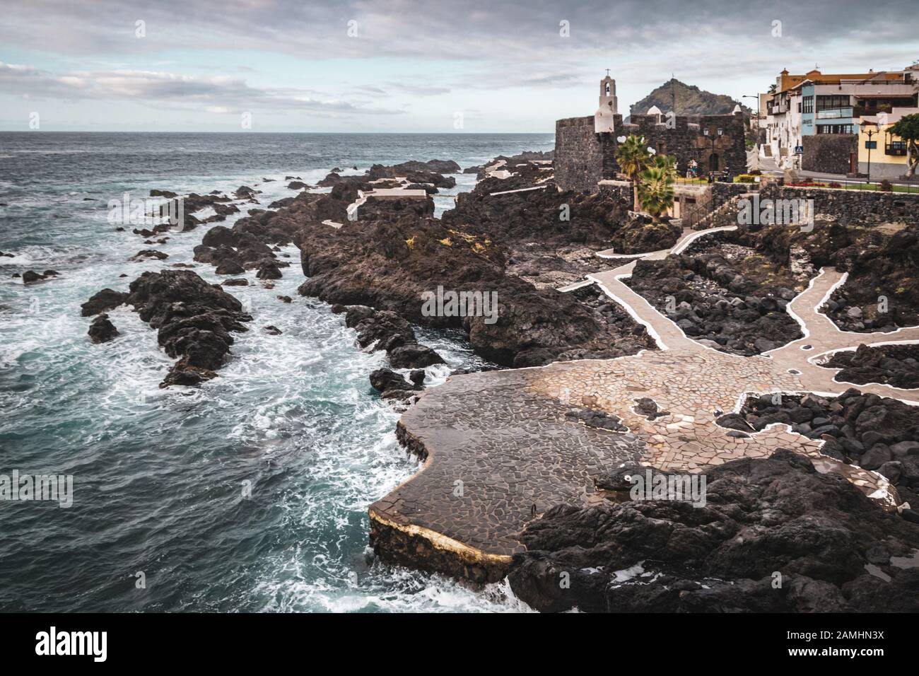 The natural pools of El Caleton of Garachico created in a volcanic ...