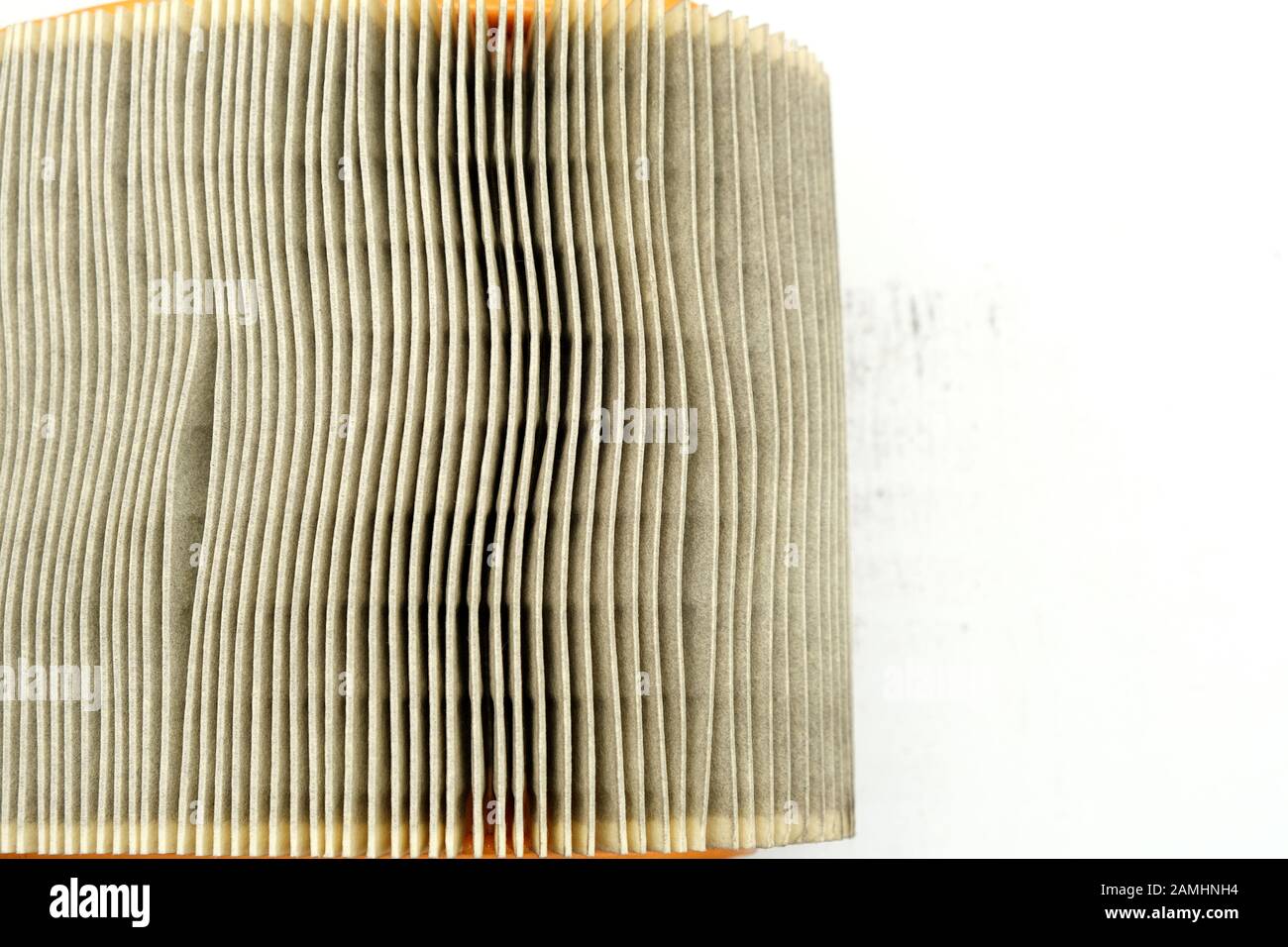 car intake air filter with dust particles, surface, structure and ...