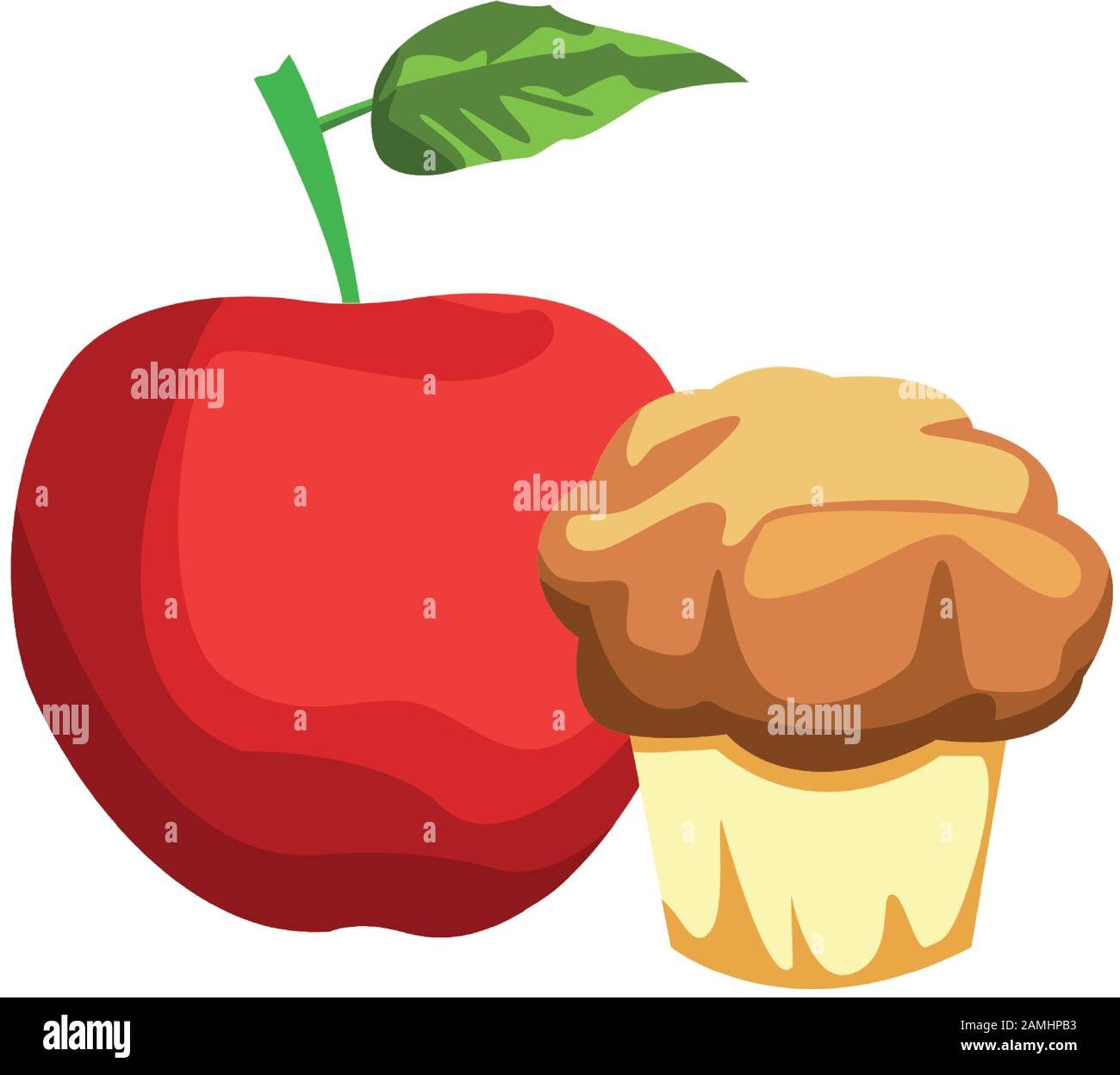 red apple and muffin icon, colorful design Stock Vector Image & Art - Alamy