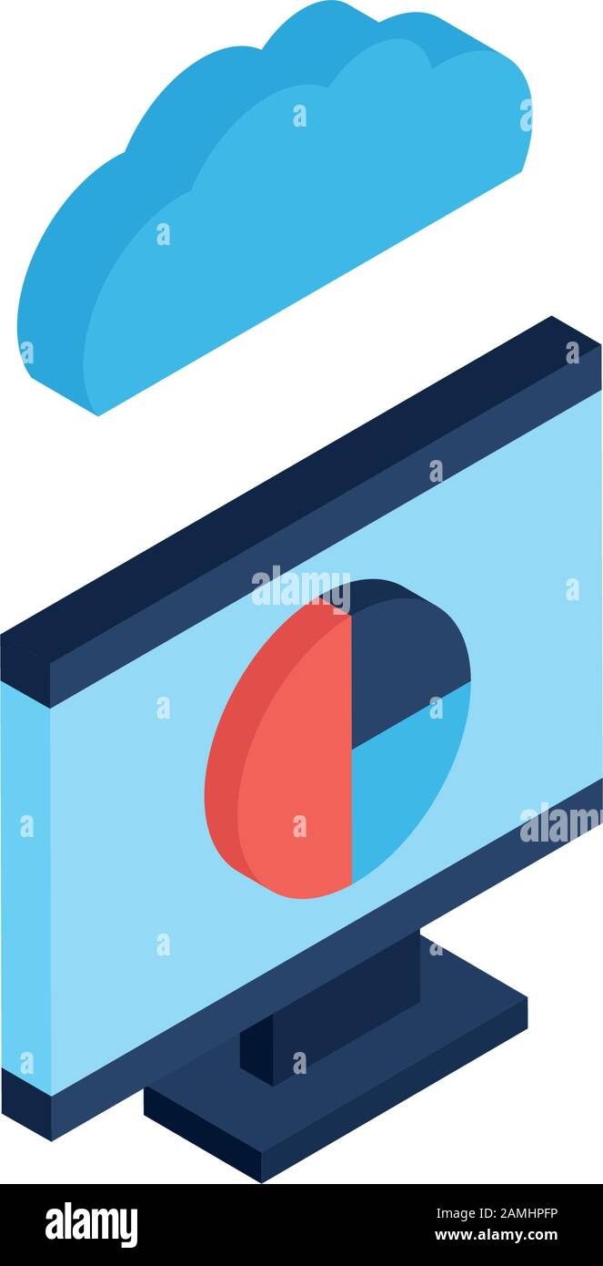 desktop with cloud computing icon Stock Vector Image & Art - Alamy