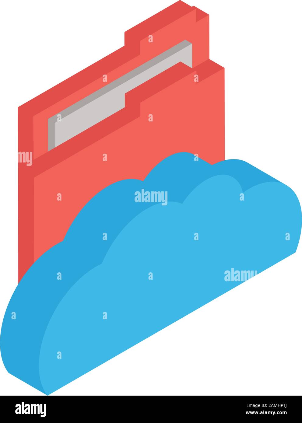 cloud computing with folder documents Stock Vector Image & Art - Alamy