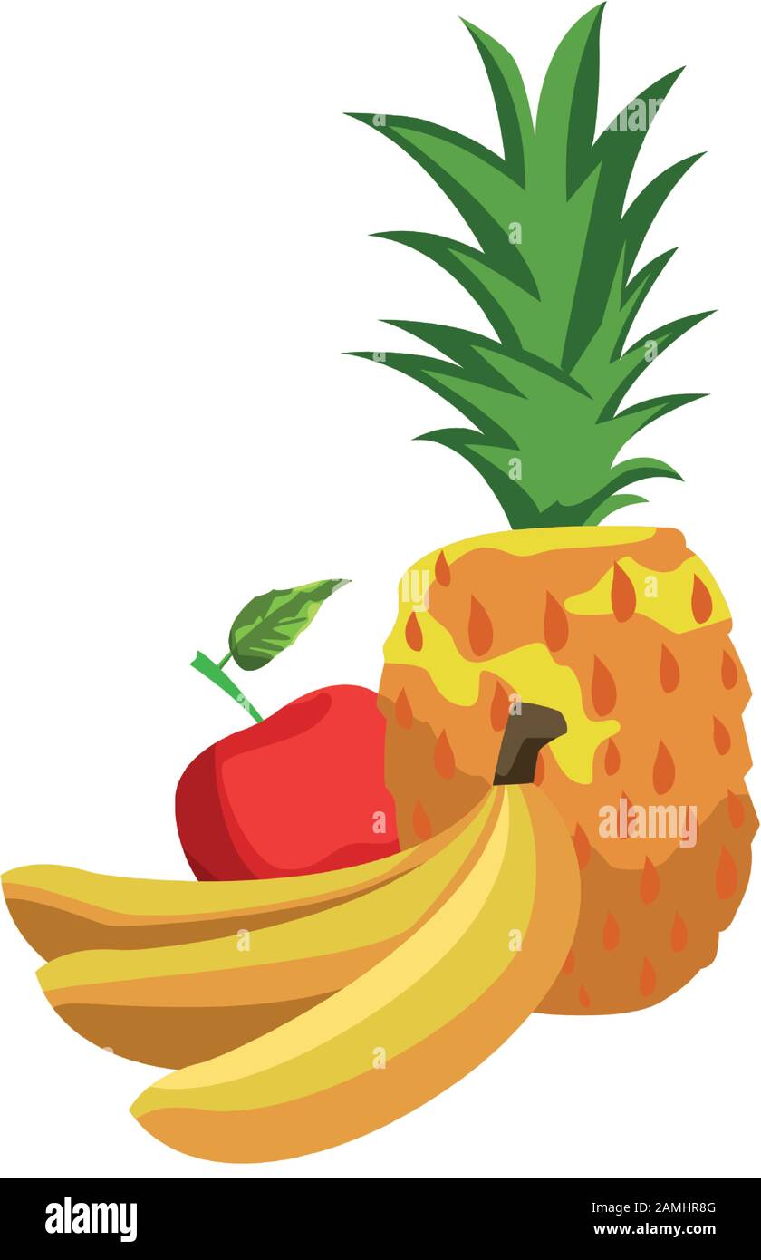 Apple and bananas Stock Vector Images - Alamy