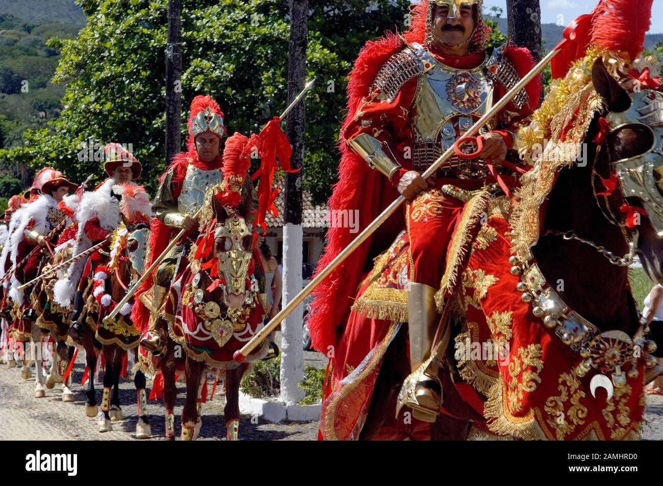 Men Fantasized, Horses, Cavalhadas, Pirinópolis, Goiás, Brazil Stock ...