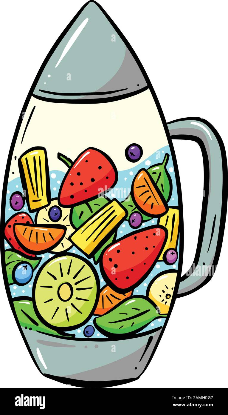 Fresh Fruit Blender Juicer Machine Appliance Cartoon Illustration Stock ...