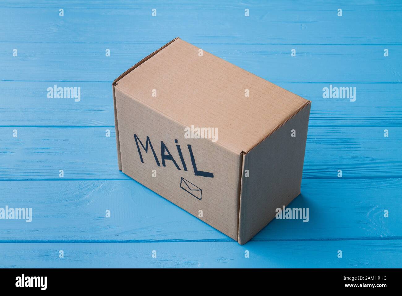 Craft cardboard mail box Stock Photo - Alamy