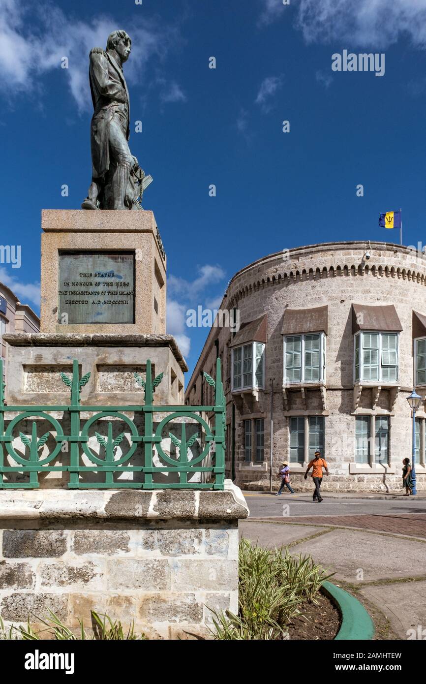 Lord Nelson statue in Heroes Square, Bridgetown, Barbados, West Indies ...