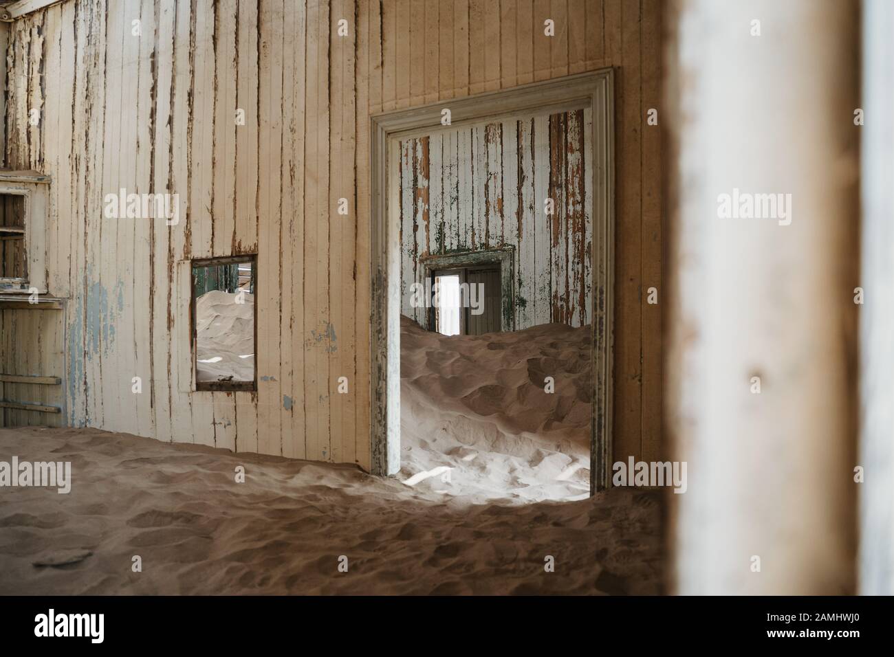desert sand has invaded and taken over these rooms in Kolmanskoppe ...