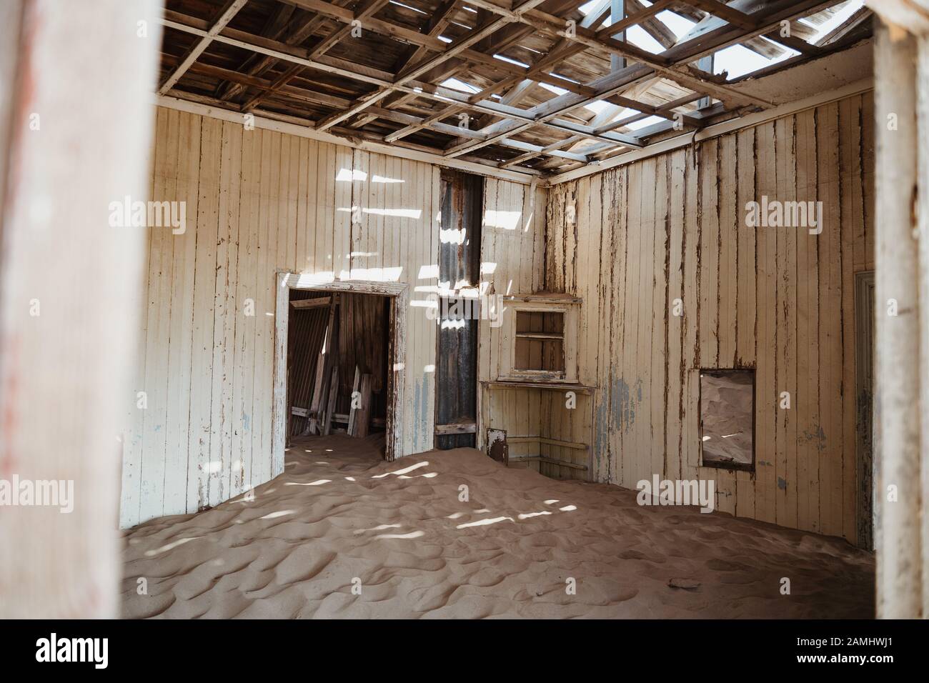 desert sand has invaded and taken over these rooms in Kolmanskoppe ...